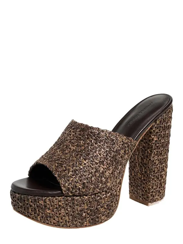 ANDREA GOMEZ Fabiola Raffia Sandals - Fabiola Brown Raffia
