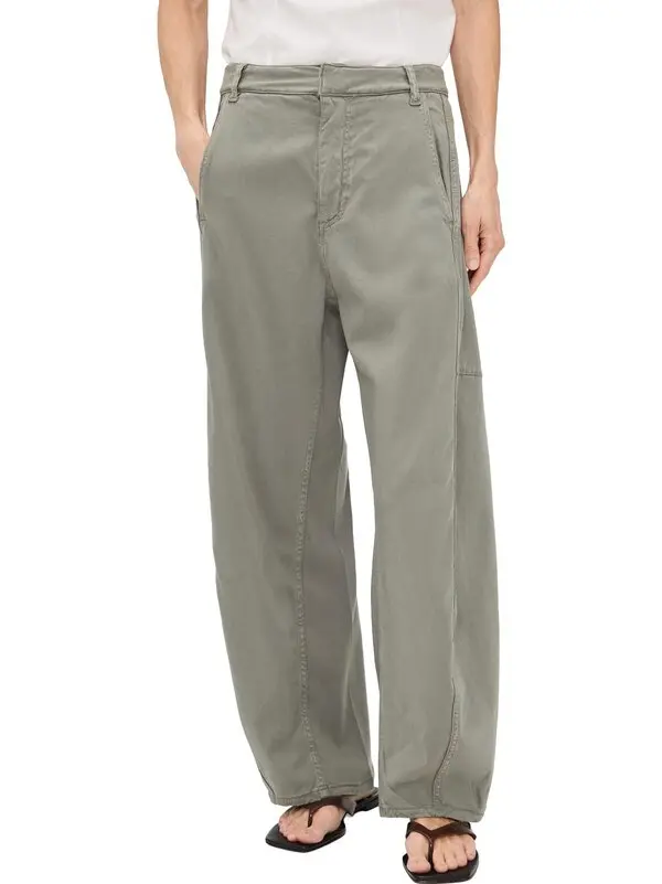 Tibi Dyed Stretch Twill Sid Petite Trousers - Pewter