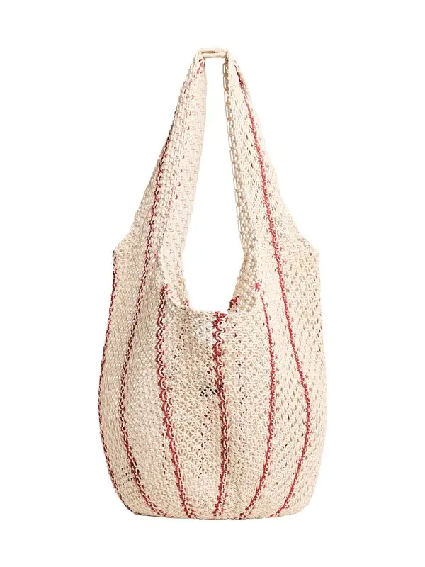 Madewell Crochet Shoulder Bag - Scarlet Stripe