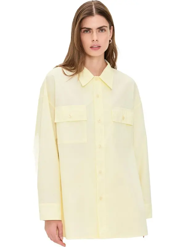 THE LATEST Daria Crinkled Effect Shirt - Light Yellow