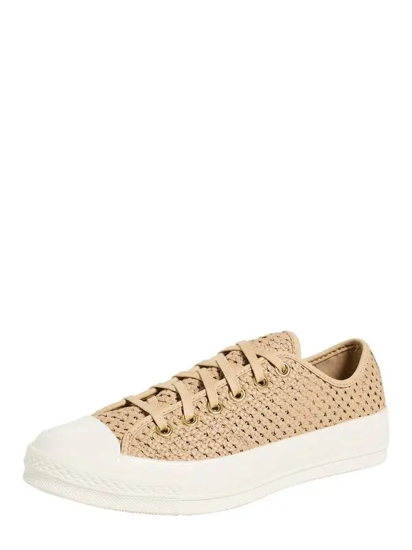 CONVERSE Chuck 70 Woven Leather Sneakers - Hay Day/egret