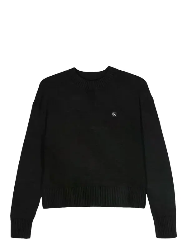 Calvin Klein Logo-appliqué Cotton Jumper - Black