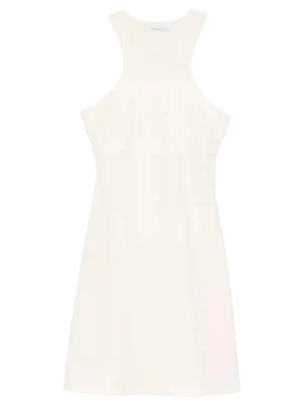 Patrizia Pepe Crew Neck Mini Dress - Neutrals