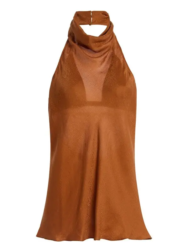 VIX PAULA HERMANNY X Rosie Huntington-whiteley Ro Crepe Halter Top - Orange