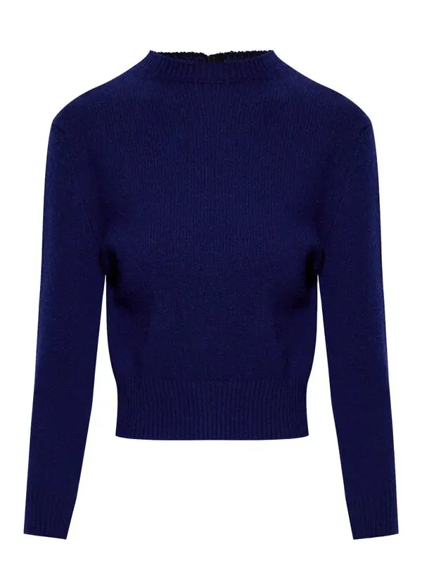 JIL SANDER Wool Turtleneck Sweater - Navy Blue