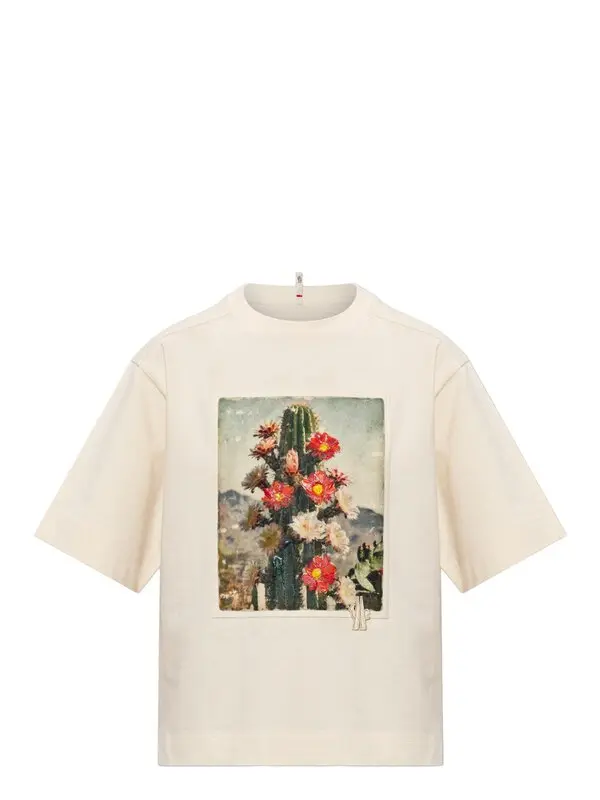 Moncler Day-namic Short-sleeved T-shirt - Cream