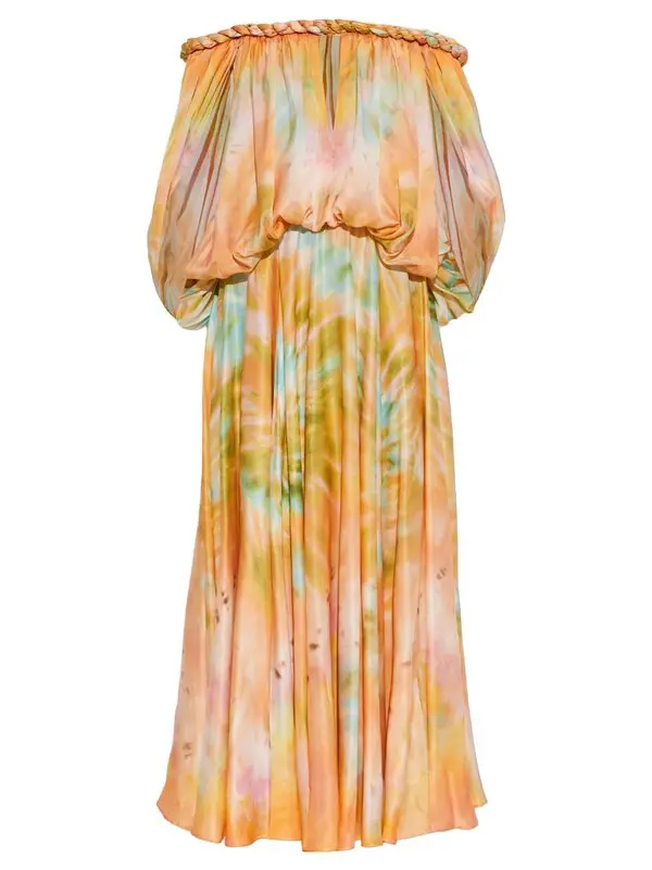 Zimmermann Silk Maxi Dress With Braided Belt - Multicolour