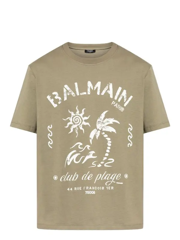 Balmain T-shirt With Print - Green
