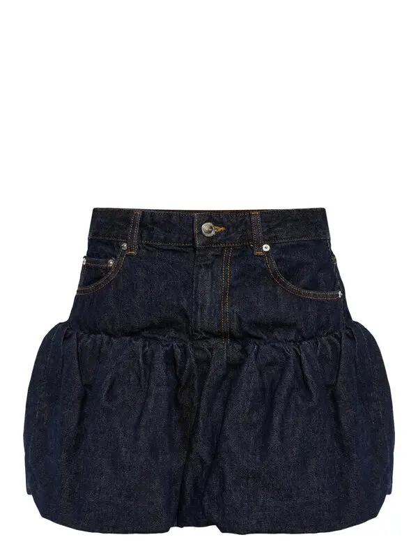 GANNI Short Denim Skirt - Navy Blue