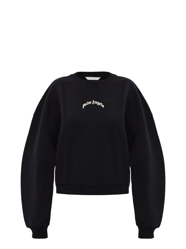 Palm Angels Sweatshirt With Printed Logo - Black