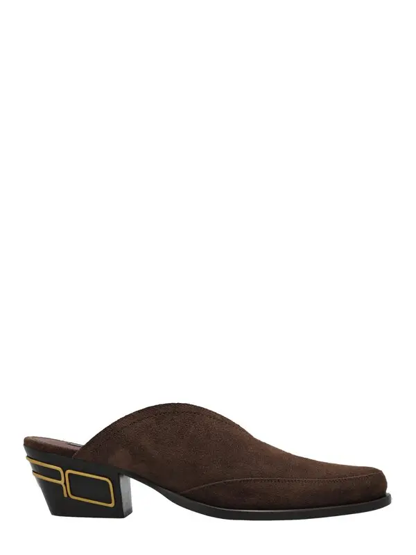 Etro Suede Heeled Mules - Brown