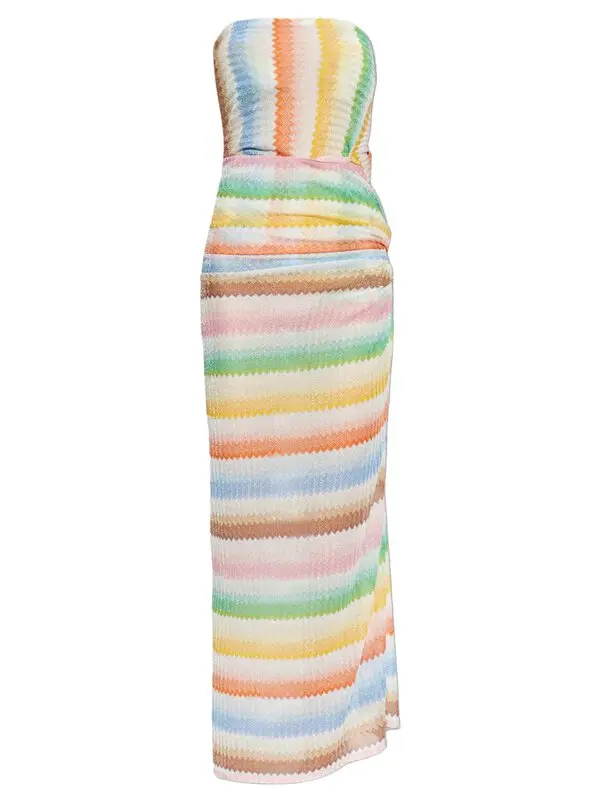 Missoni Off-shoulder Knit Maxi Dress - Multicolour