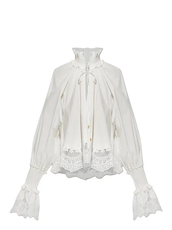 Zimmermann Oversized Lace Top - White