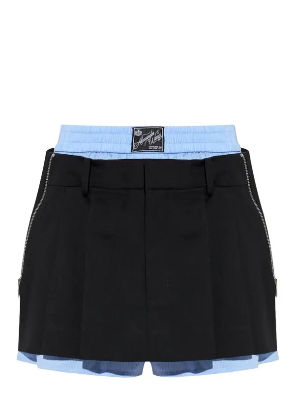 Alexander Wang Pleated Skort With Sport Shorts Underlay - Black