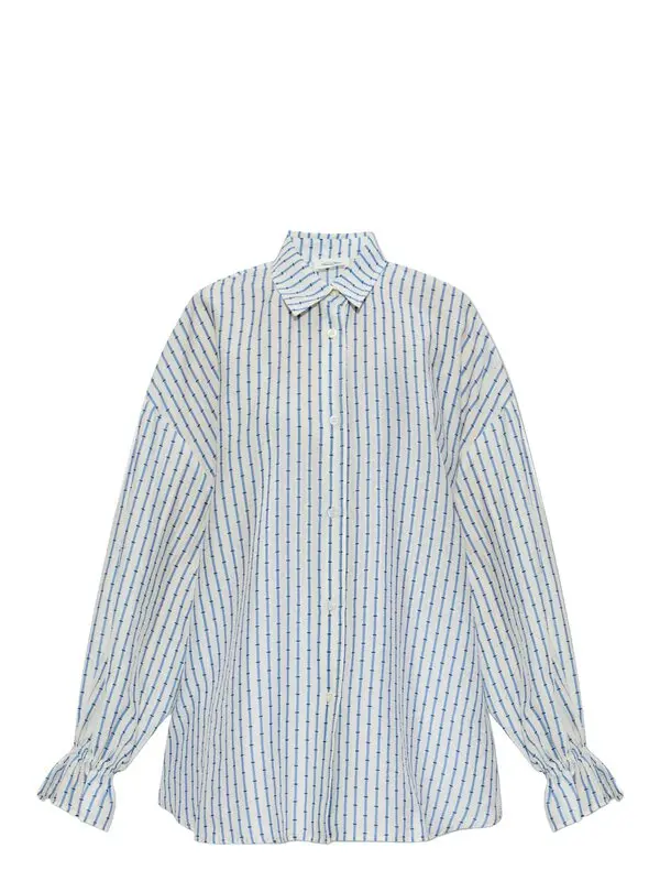 American Vintage Striped Oversized Shirt - Blue
