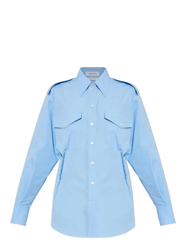 Alexander McQueen Asymmetrical Cut Shirt - Blue