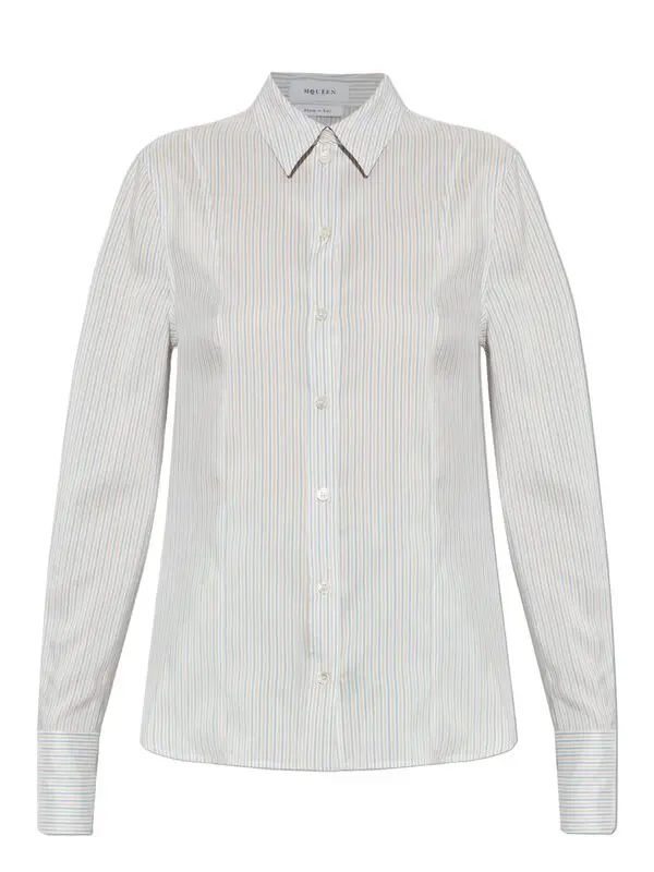 Alexander McQueen Striped Silk Shirt - Multicolour
