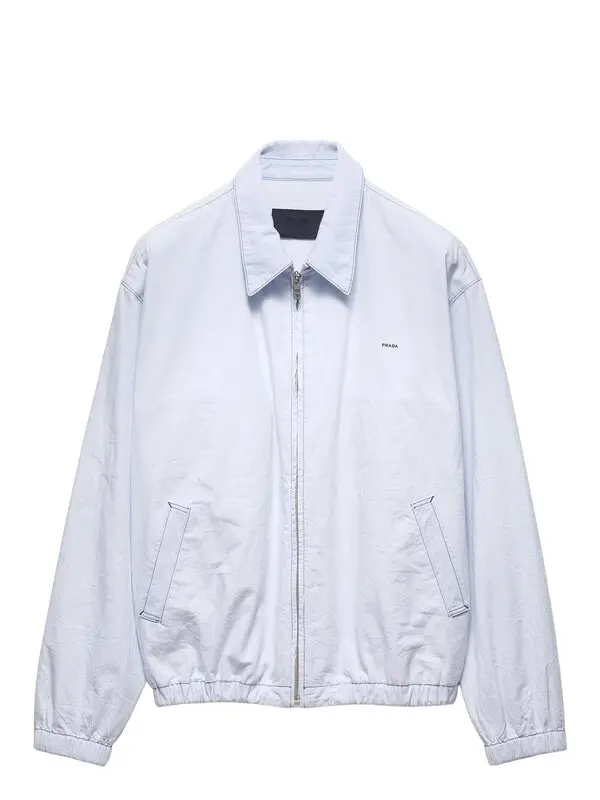 Prada Chambray Blouson Jacket - Light Blue