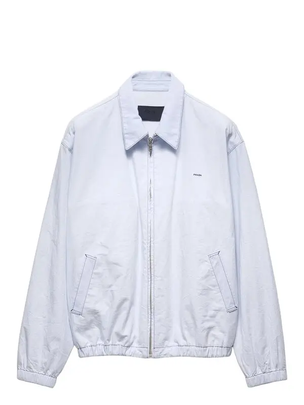 Prada Chambray Blouson Jacket - Sky Blue