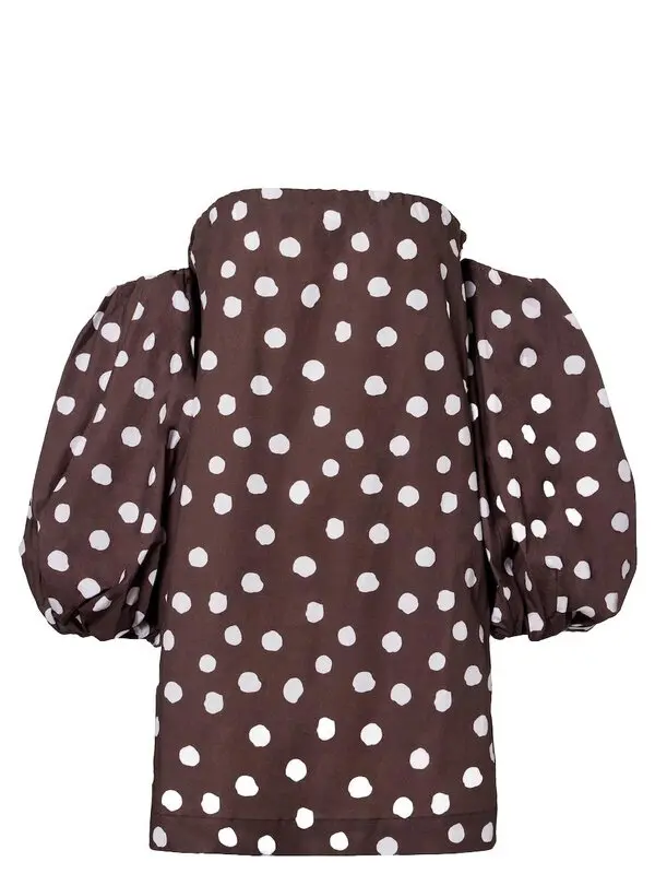 ADRIANA DEGREAS Polka-dot Mini Dress - Brown