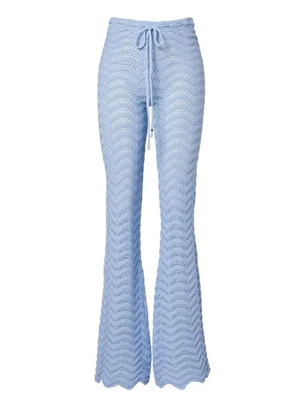 BANANHOT Kim Cotton-blend Flared Pants - Blue