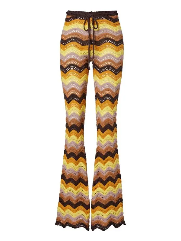 BANANHOT Kim Cotton-blend Flared Pants - Multicoloured