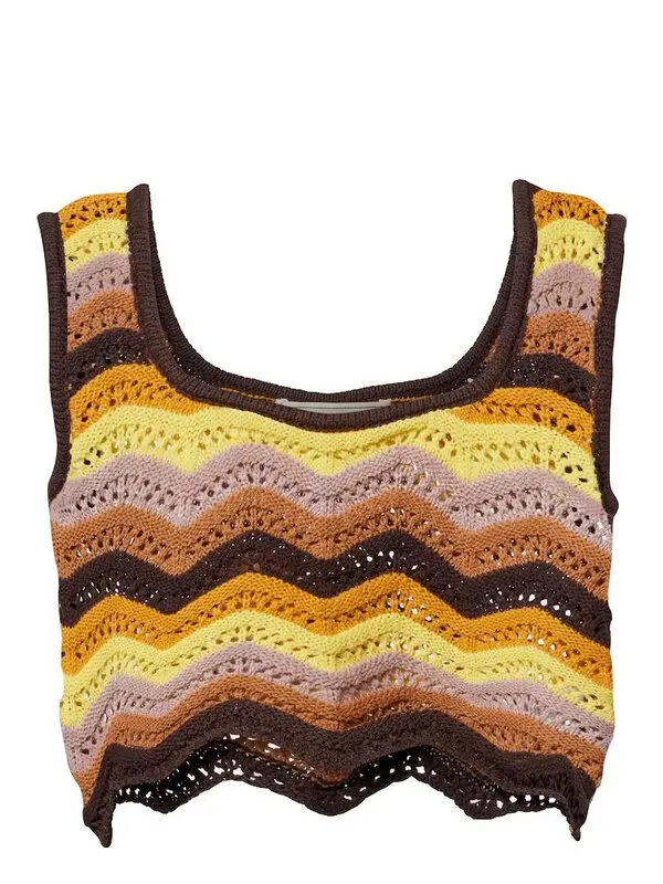 BANANHOT Kim Crochet Cotton-blend Crop Top - Multicoloured