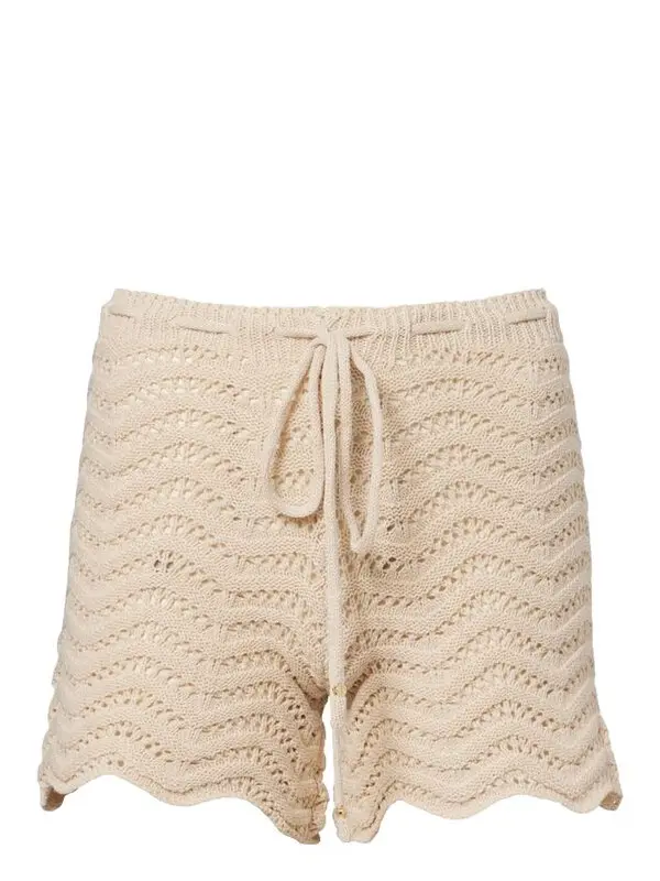 BANANHOT Kim Crochet Cotton-blend Shorts - Beige