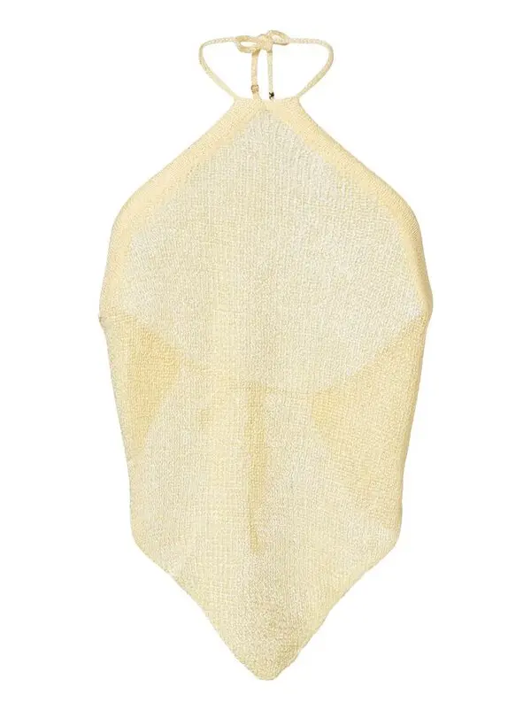 BANANHOT Liz Sequined Halterneck Top - Yellow