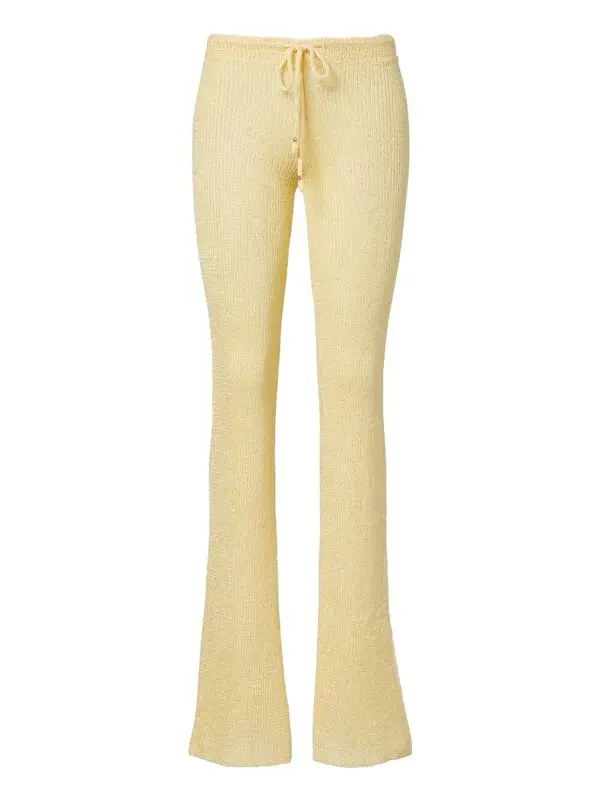 BANANHOT Liz Sequined Flared Pants - Yellow