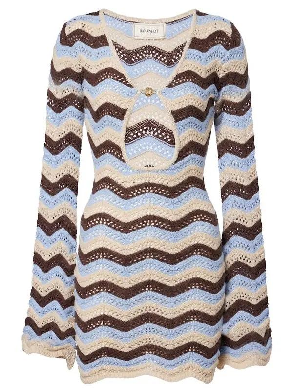 BANANHOT Rey Striped Knitted Minidress - Blue