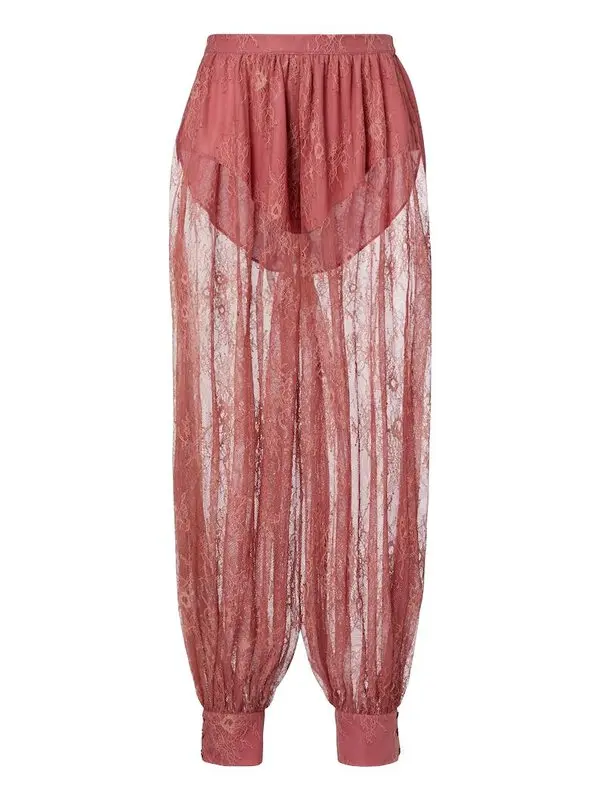 BANANHOT Kendall Lace Balloon Pants - Pink