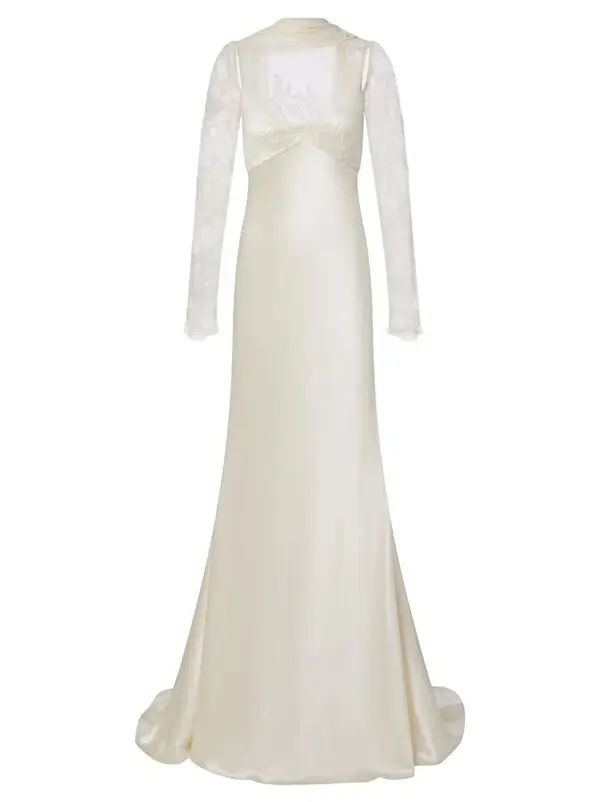 DANIELLE FRANKEL Bridal Esme Lace-trimmed Gown - White