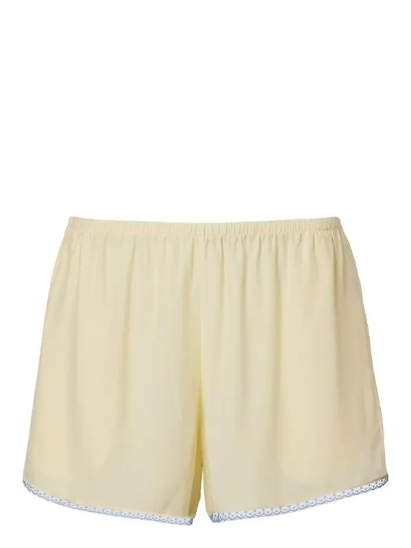 SIR. Lace-trimmed Silk Shorts - Yellow
