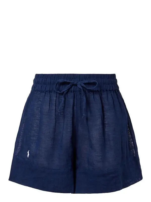 Polo Ralph Lauren Cotton And Linen Shorts - Blue