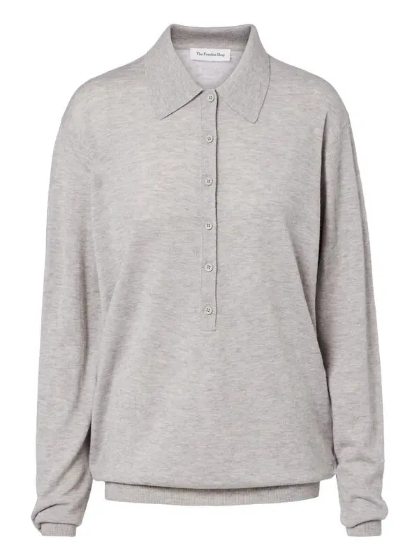 THE FRANKIE SHOP Tala Wool-blend Polo Sweater - Grey