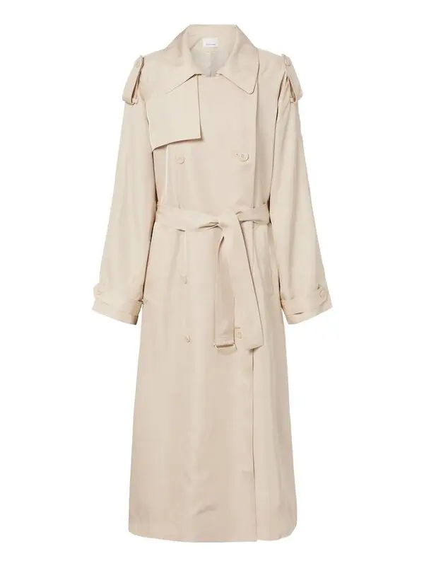 THE FRANKIE SHOP Veyron Oversized Twill Trench Coat - White
