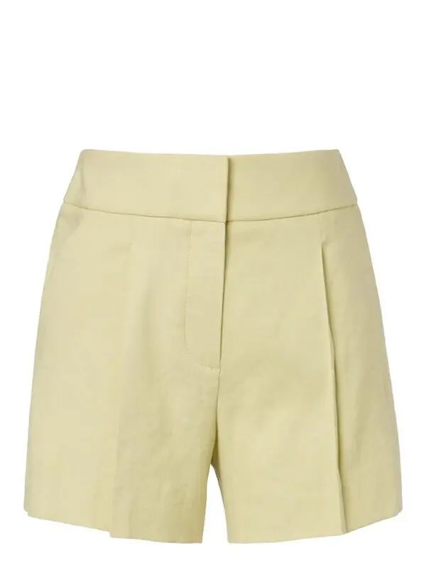 Veronica Beard Haina Linen-blend Twill Shorts - Green