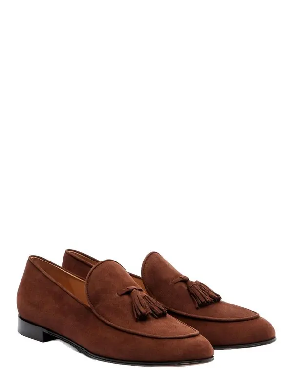 GIANVITO ROSSI Tasseled Suede Loafers - Brown