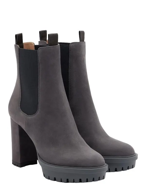 GIANVITO ROSSI Barry Suede Chelsea Boots - Grey