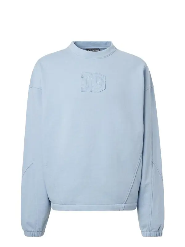 Dolce & Gabbana Dg Cotton Jersey Sweatshirt - Blue
