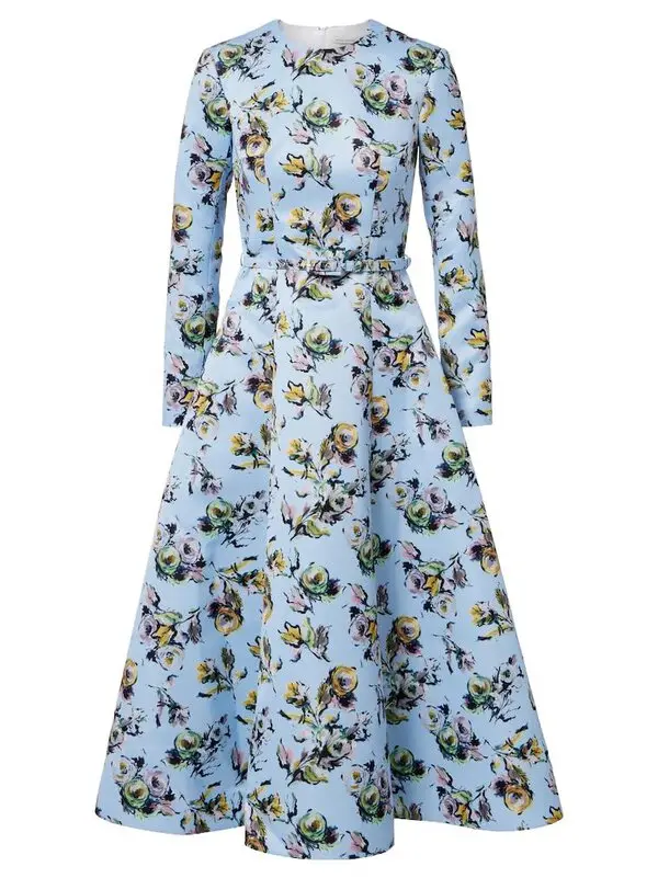 EMILIA WICKSTEAD Floral Midi Dress - Blue