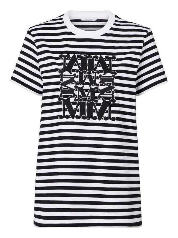 Max Mara Embroidered Cotton T-shirt - Black