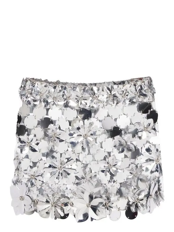 Rabanne Embellished Chainmail Miniskirt - Silver