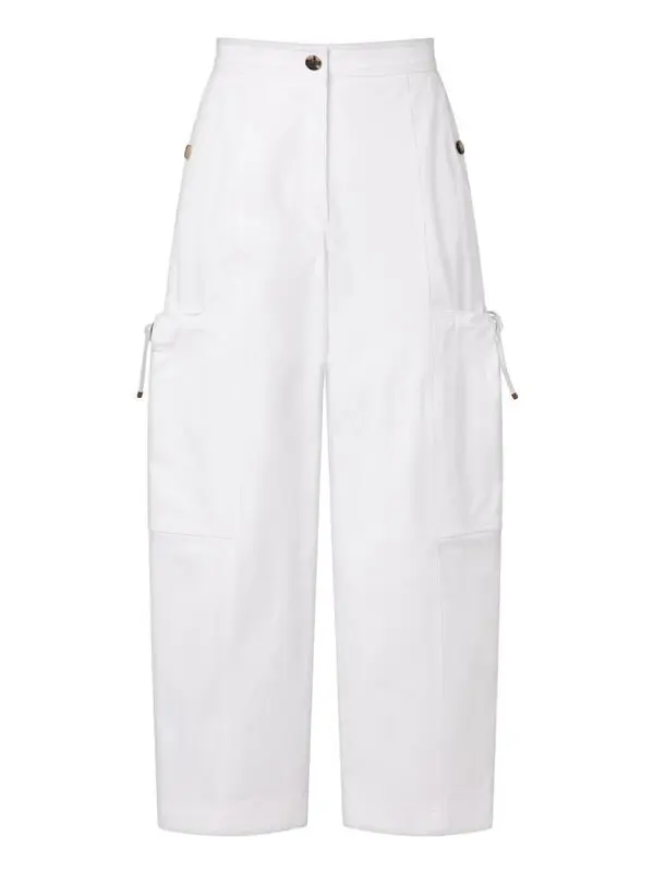 Max Mara Lepre Cotton Wide-leg Pants - White