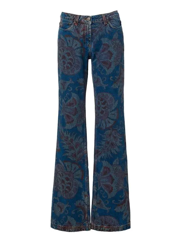 Etro Floral Flared Jeans - Blue