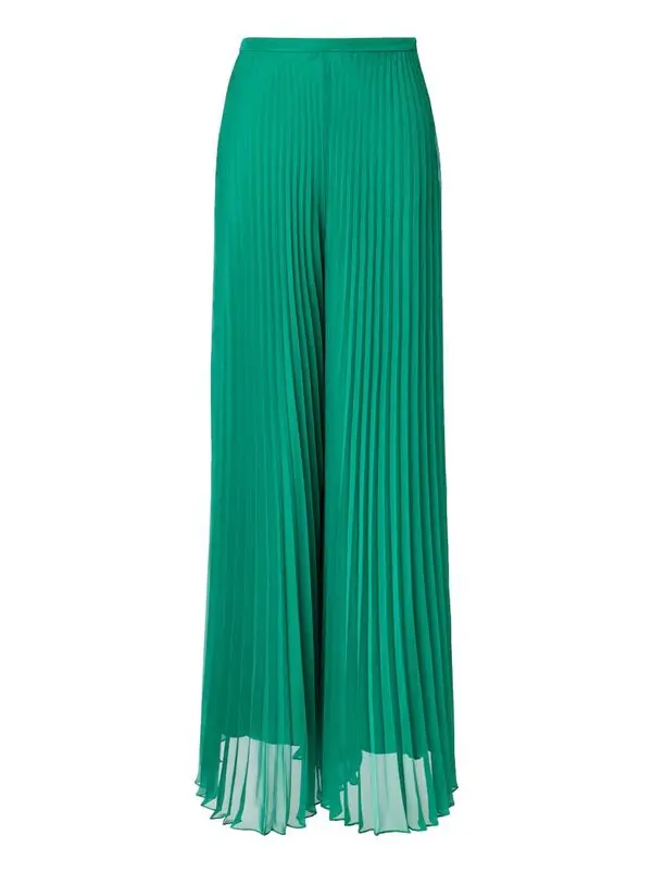 Max Mara Grembo Pleated Wide-leg Trousers - Green