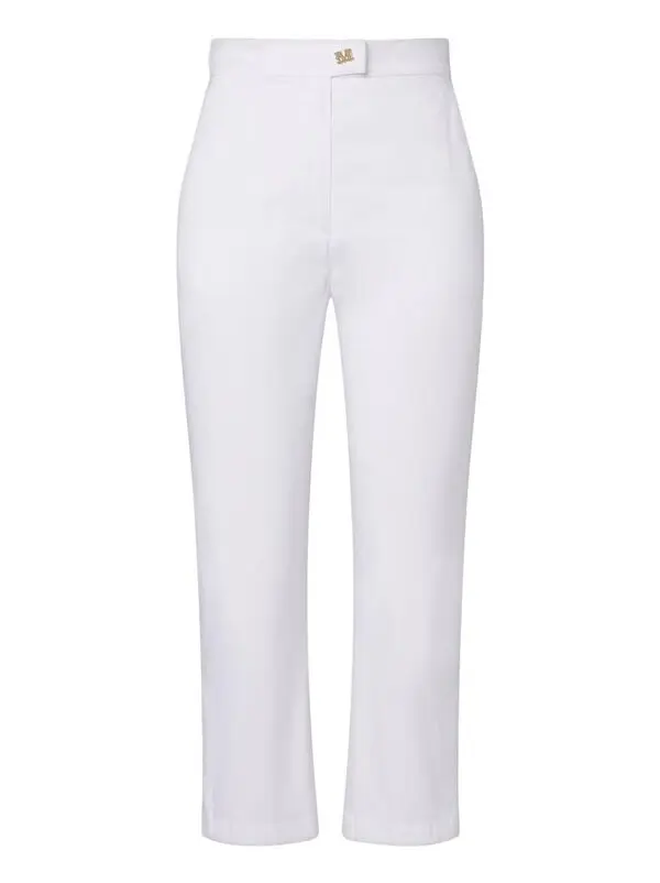 Max Mara Curve Cotton-blend Cropped Pants - White