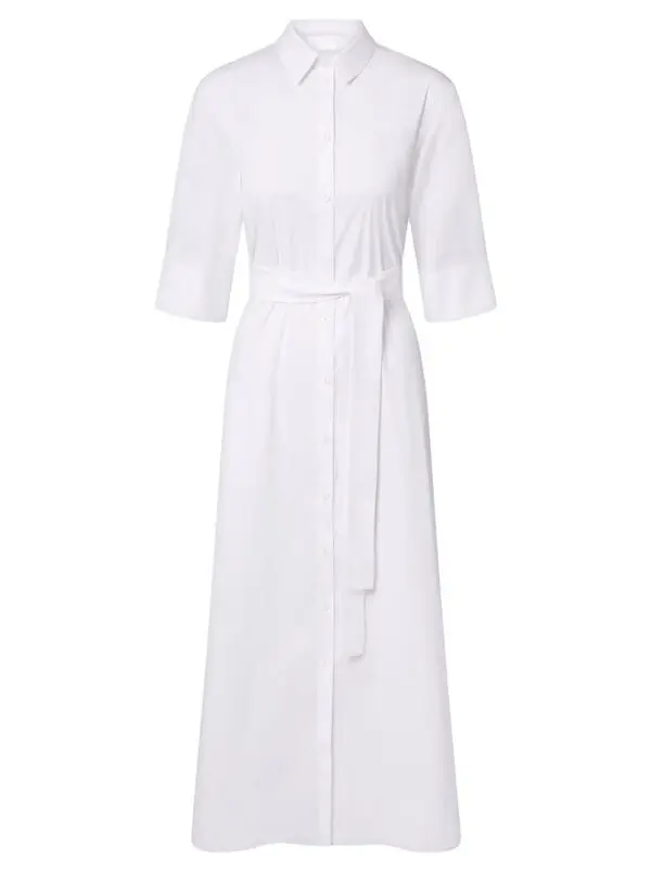 Max Mara Cotton-blend Midi Shirt Dress - White