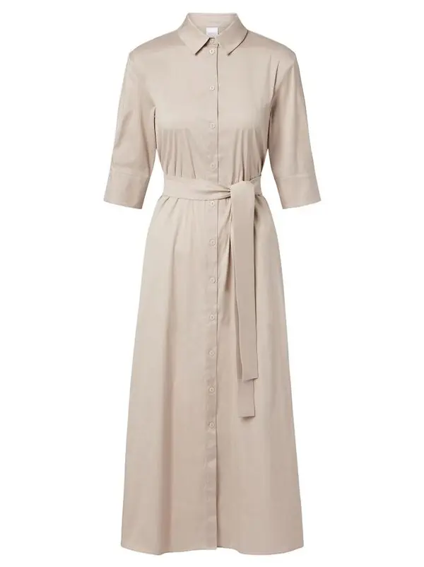 Max Mara Cotton-blend Midi Shirt Dress - Beige